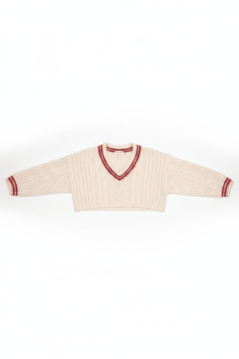 Shop The Ragged Priest The Ragged Priest Load Varsity Crop Cable Knit ...
